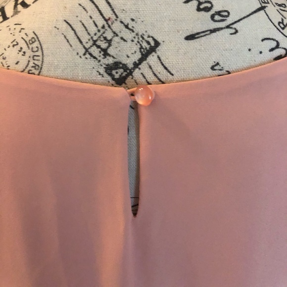 Tops | Peach Color Blouse With Neckline Detail | Poshmark